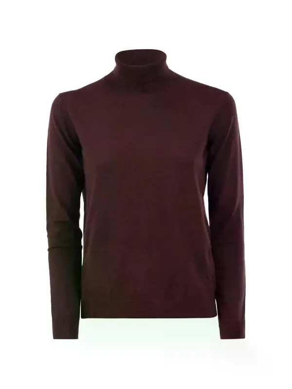 Max Mara Satin-stitch Turtleneck Sweater - Red