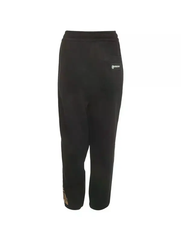Burberry Check-stripe Track Pants - Black