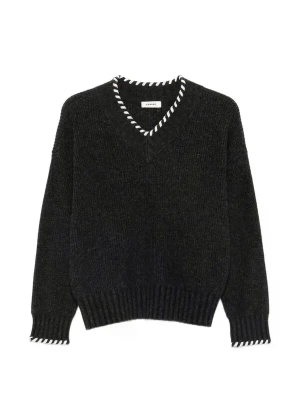 Sandro V-neck Long-sleeve Sweater