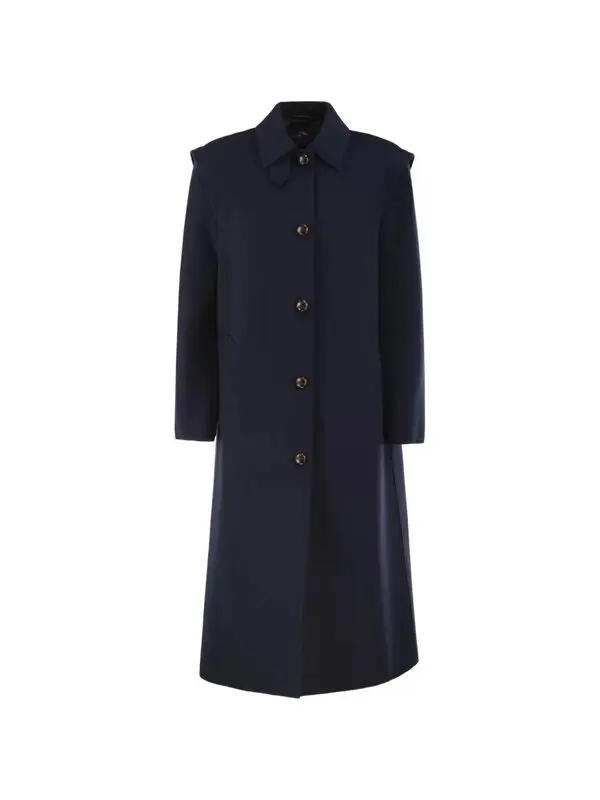 Max Mara Button-fastening Flared Coat - Blue