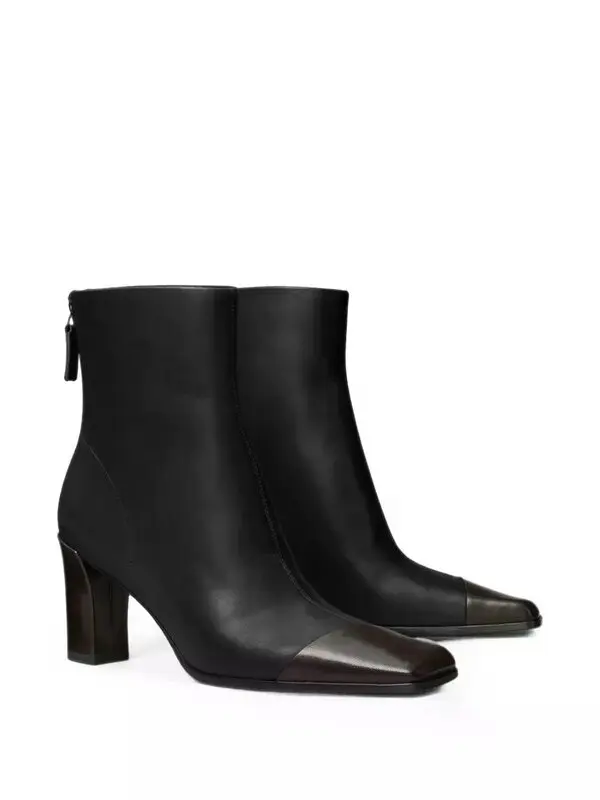 Tory Burch Asymmetric Cap-toe Ankle Boots - Black