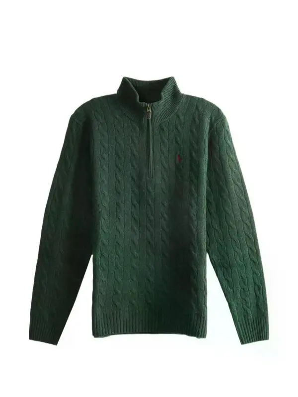 Polo Ralph Lauren Cable-knit Quarter-zip Sweater - Green