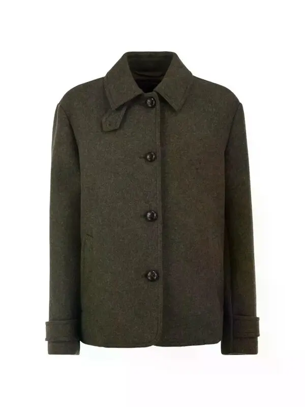Max Mara Flared Virgin Wool-blend Jacket - Green