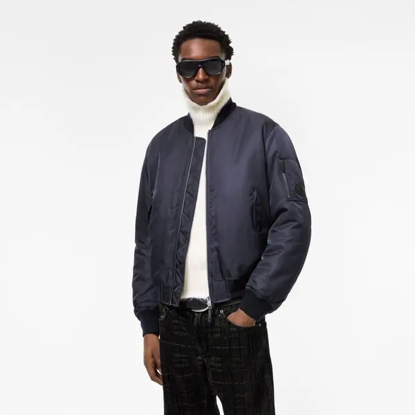 Burberry Nylon Heston Bomber Jacket - Navy
