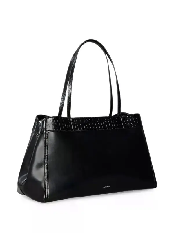 Calvin Klein Large Monogram Croc-effect Trim Tote Bag