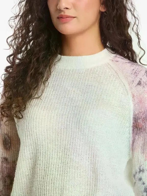 Desigual Tie-dye Raglan-sleeve Sweater - White