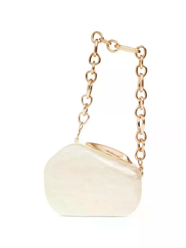 Cult Gaia Althea Marble-effect Clutch Bag - Neutrals