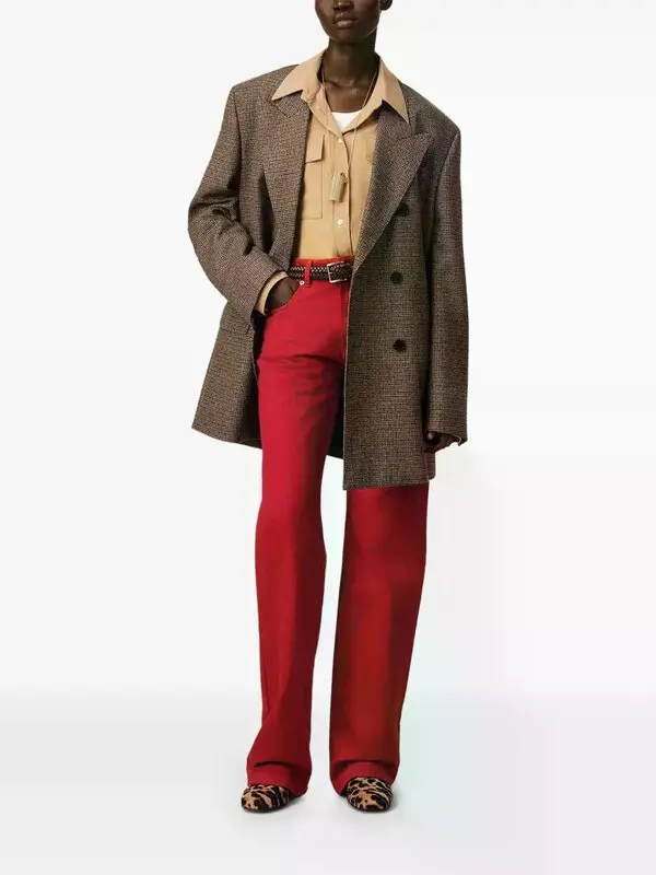 AMI Paris Check Single-breasted Coat