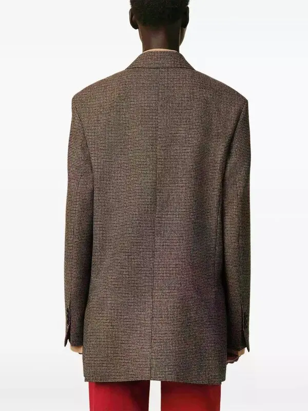AMI Paris Check Single-breasted Coat