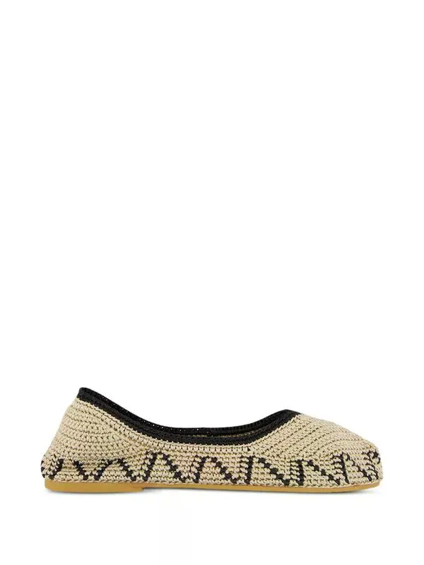 KASHURA Hand-crocheted Patterned Sandals - Neutrals