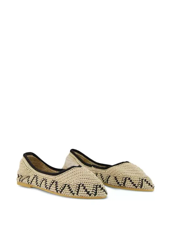 KASHURA Hand-crocheted Patterned Sandals - Neutrals