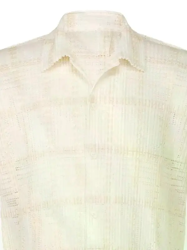 Issey Miyake Lace Grid Pleats Short-sleeved Shirt - White