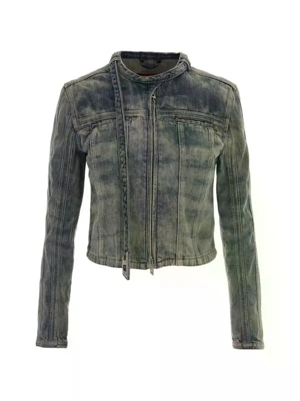 DIESEL® Faded-effect Zip-up Denim Jacket - Blue