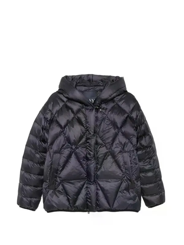 FAY Quilted Hooded Jacket - Blue