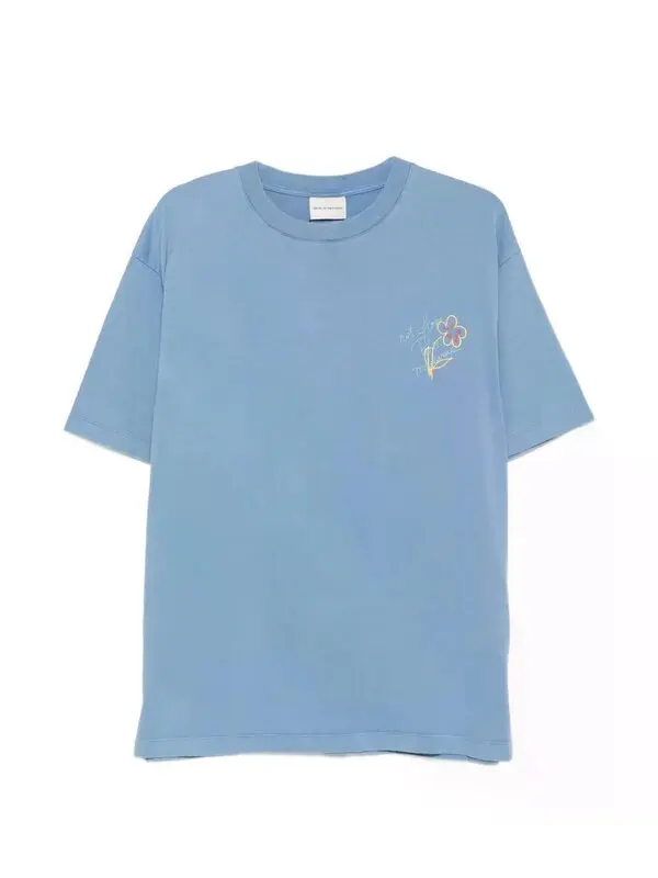 Drole De Monsieur Logo-print Cotton T-shirt - Blue