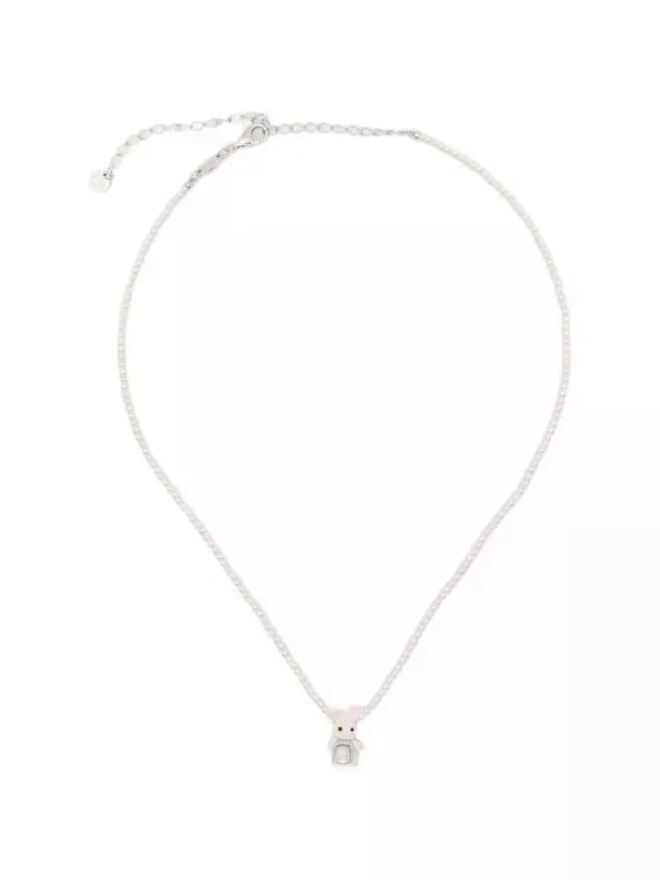 YVMIN Woven Mini Rabbit Pendant Necklace - Silver