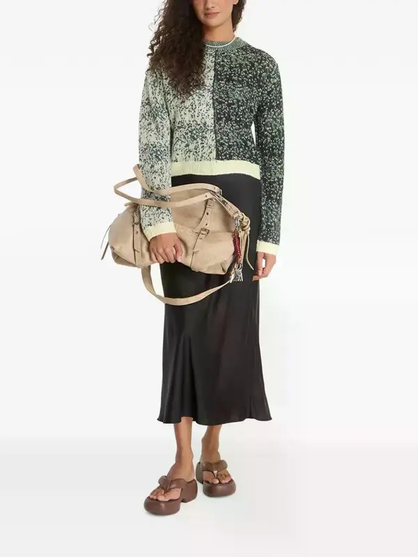 Desigual Two-tone Floral-print Sweater