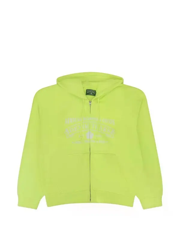 DENIM TEARS Adg Logo-print Zip-up Hoodie - Green
