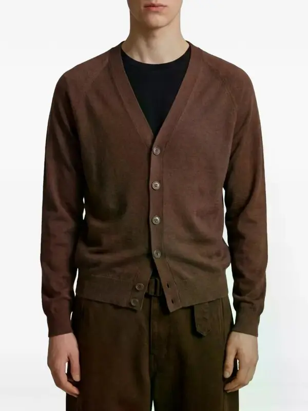LEMAIRE Relaxed Twisted Cardigan In Merino Blend - Brown