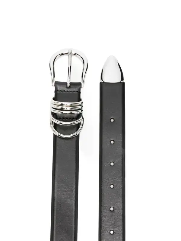 DEHANCHE Hollyhock Leather Belt - Black