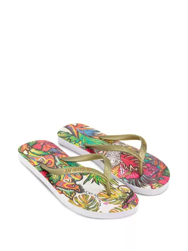 KAT MACONIE Sola Tropical-print Flip-flops - White