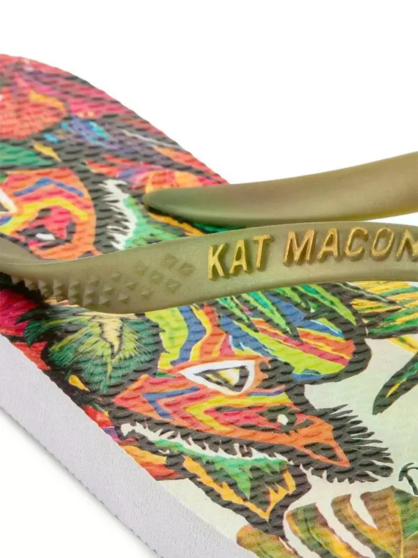 KAT MACONIE Sola Tropical-print Flip-flops - White