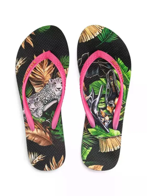 KAT MACONIE Sola Leopard-print Flip-flops
