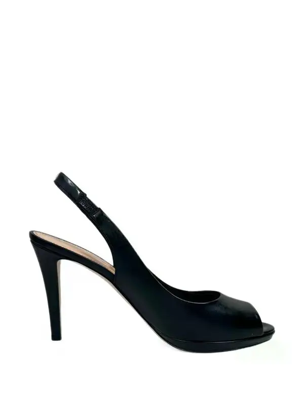 SERGIO ROSSI Peep-toe Slingback Leather Pumps
