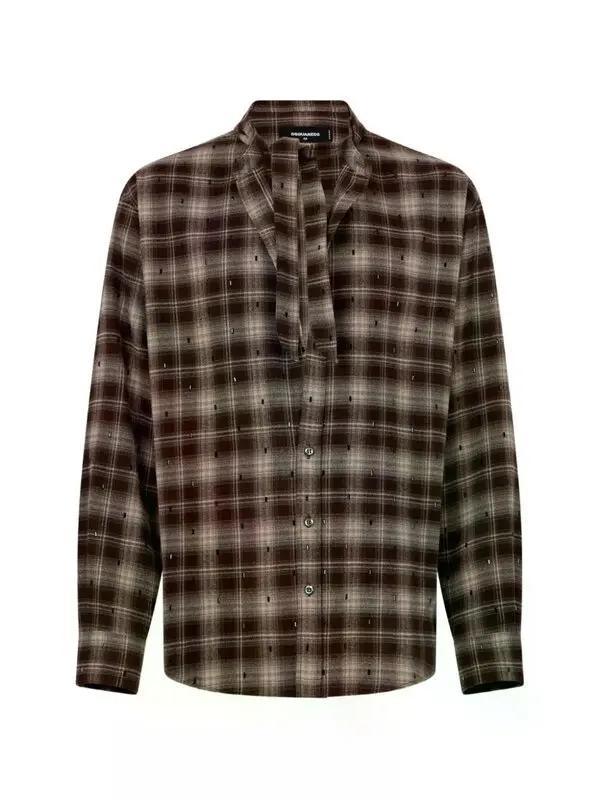 Dsquared2 Classic Check Tie Shirt - Brown