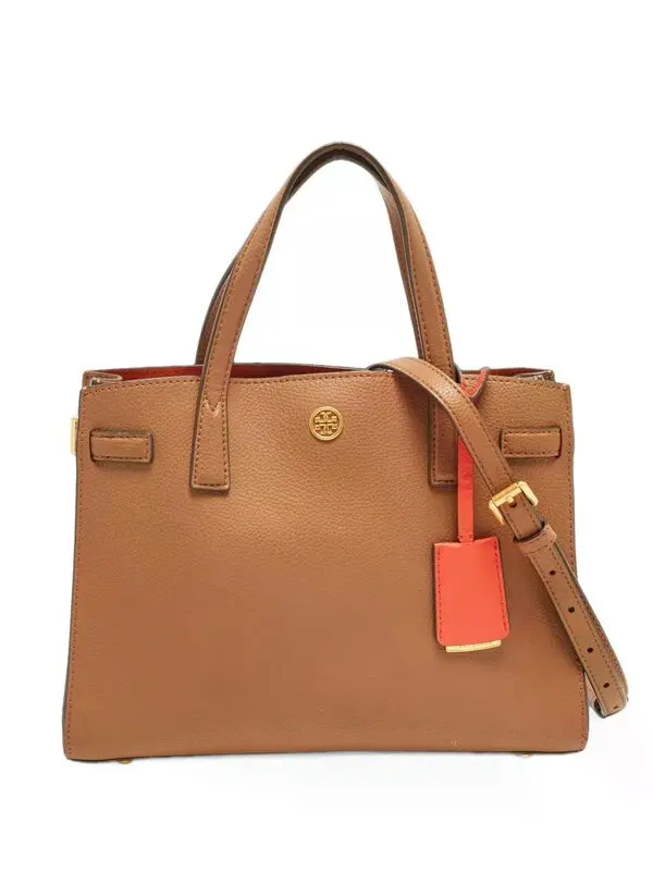 Tory Burch Small Walker Leather Tote Bag - Brown