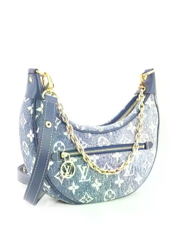 LOUIS VUITTON Loop Handbag Monogram Jacquard Denim Hobo Bag