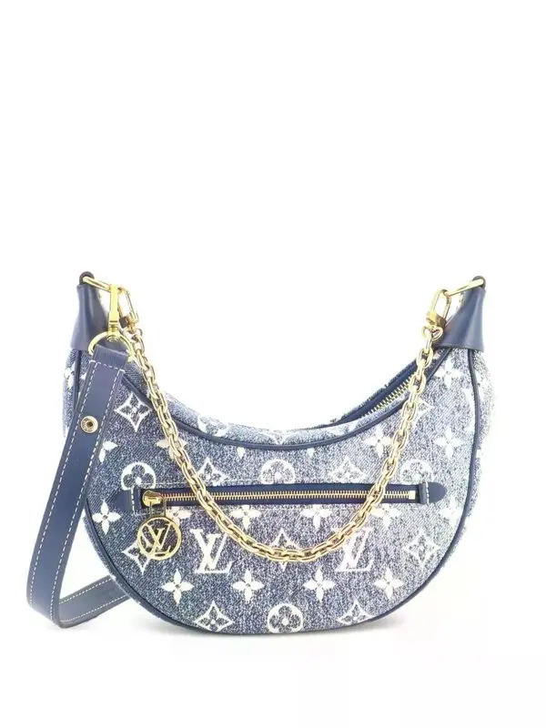 LOUIS VUITTON Monogram Jacquard Denim Hobo Bag - Blue