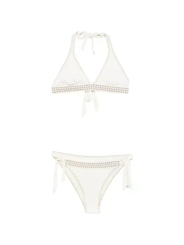 BANANA MOON Crochet-trim Halterneck Bikini