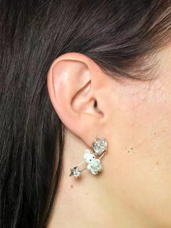 YVMIN Woven Mini Rabbit Safety-pin Earrings
