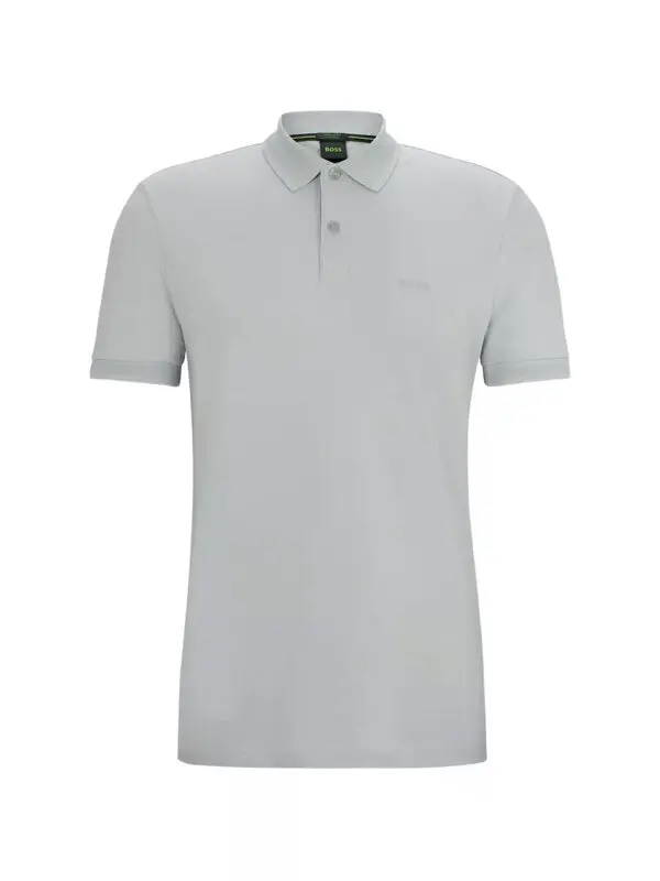 BOSS Logo-embroidered Polo Shirt - Grey
