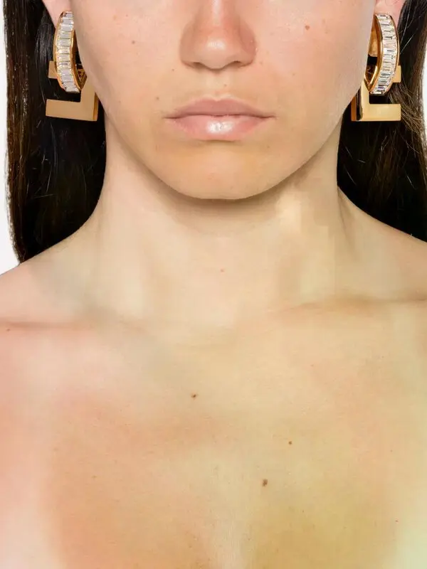 Elisabetta Franchi Crystal-embellished Logo Earrings