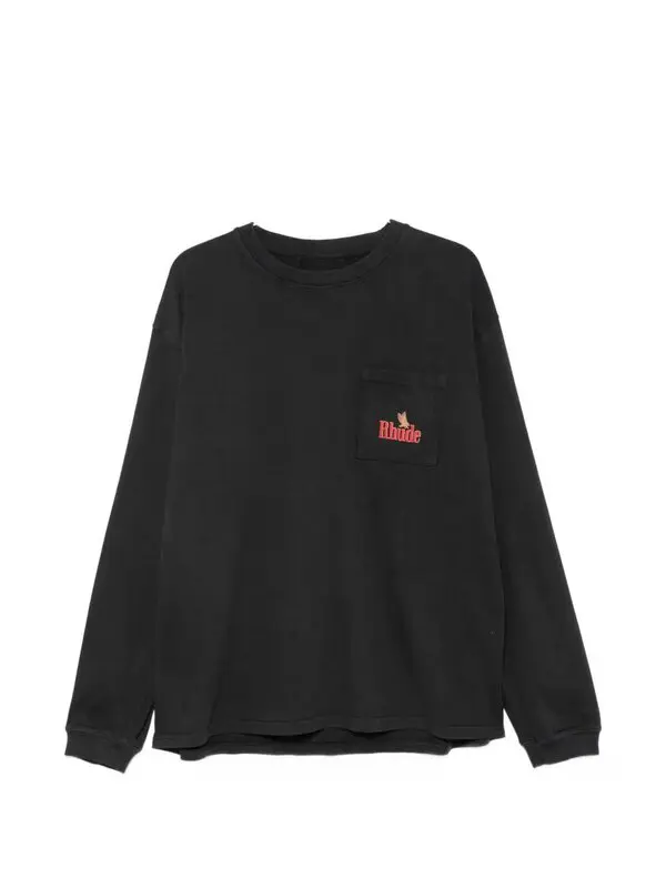 Rhude Logo-print Chest-pocket T-shirt - Black
