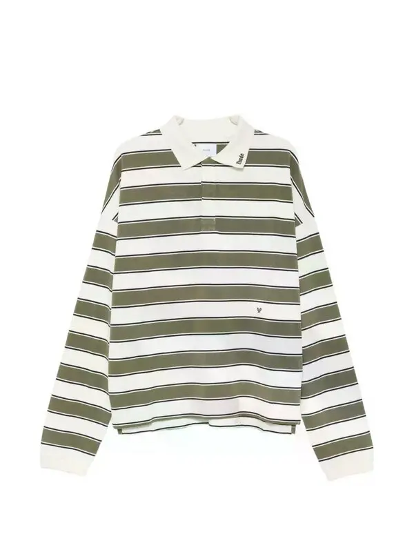 Rhude Horizontal-stripe Long-sleeve Polo Shirt - Green