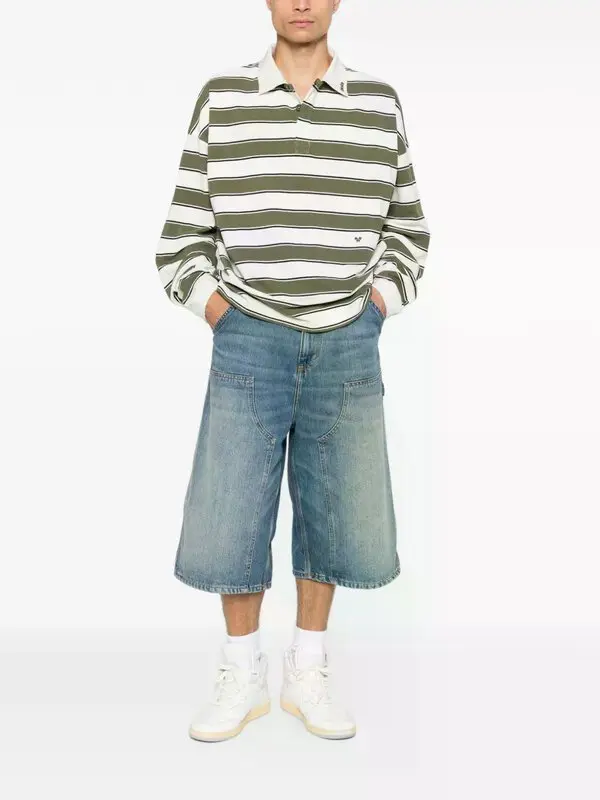 Rhude Horizontal-stripe Long-sleeve Polo Shirt