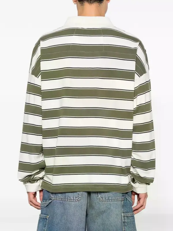Rhude Horizontal-stripe Long-sleeve Polo Shirt