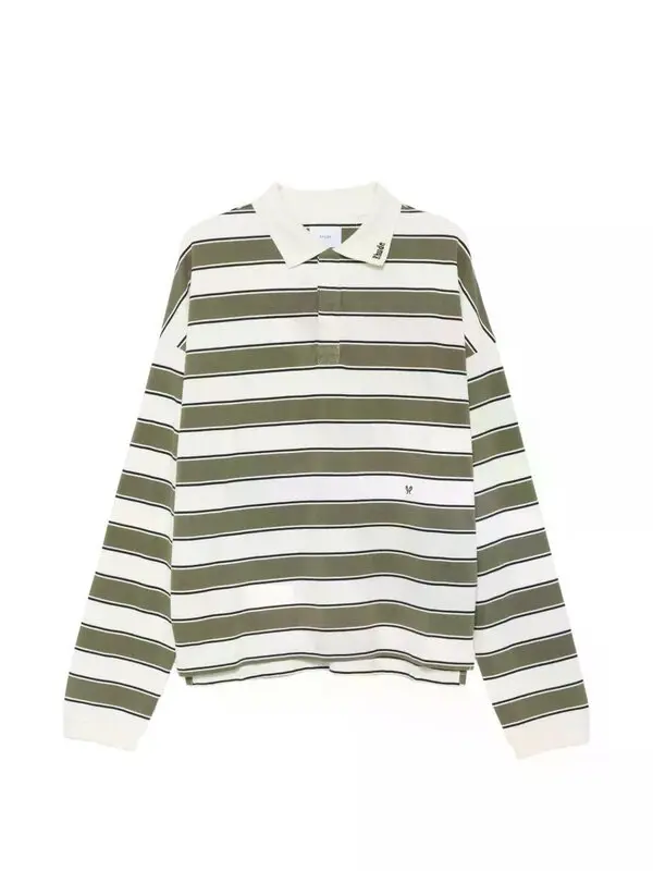 Rhude Horizontal-stripe Long-sleeve Polo Shirt - Green