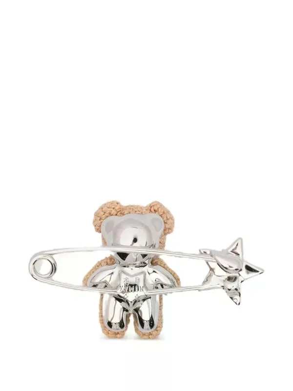 YVMIN Teddy Bear Star-embellished Brooch - Silver
