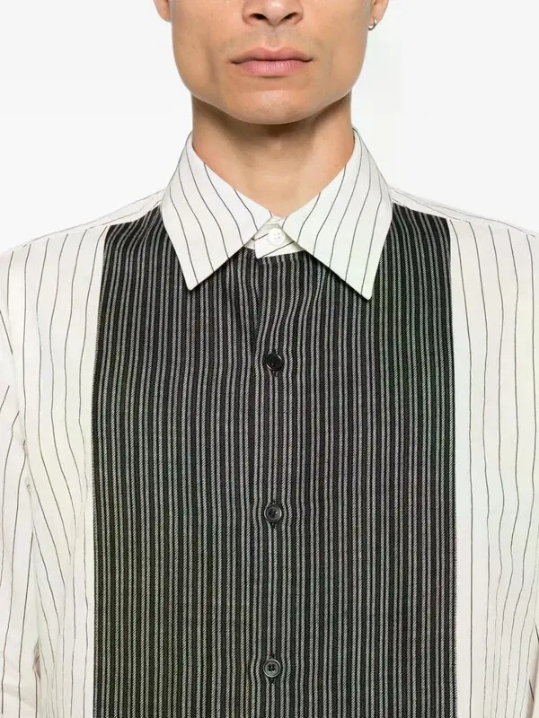 Yohji Yamamoto Vertical-stripe Panelled Shirt
