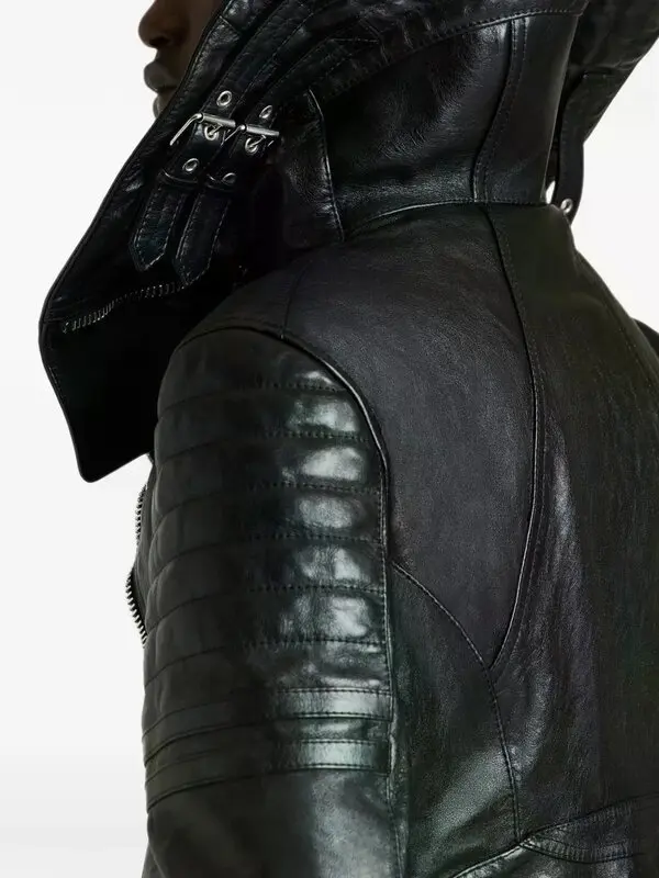 Givenchy Shearling-trim Cropped Biker Jacket