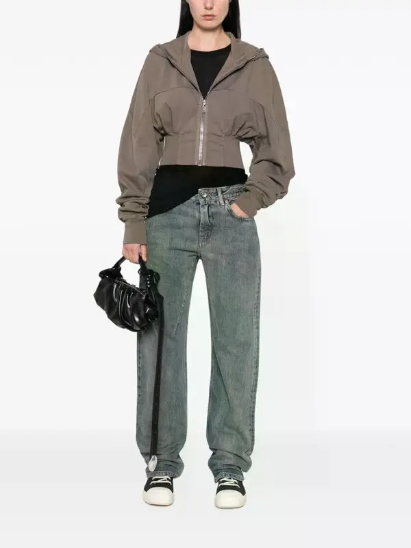 Rick Owens Cropped Zip-up Hoodie