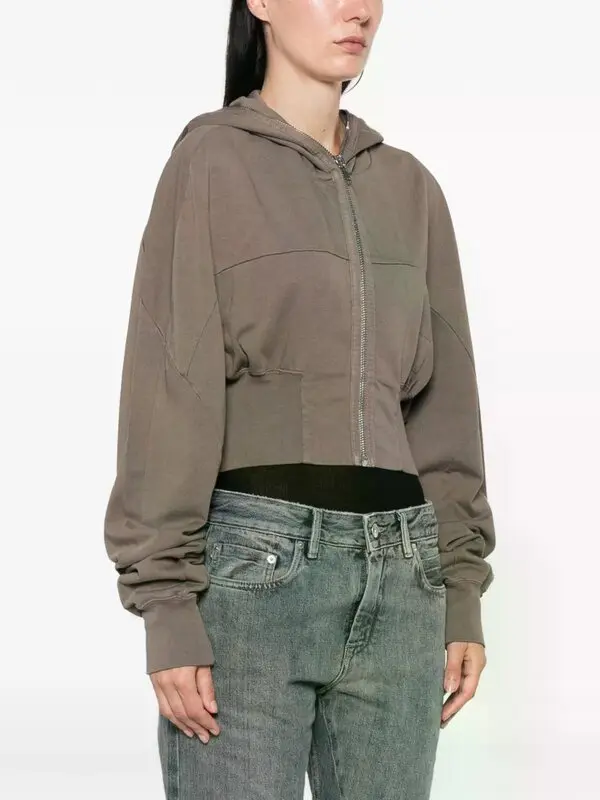 Rick Owens Cropped Zip-up Hoodie