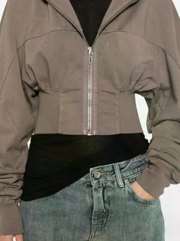 Rick Owens Cropped Zip-up Hoodie