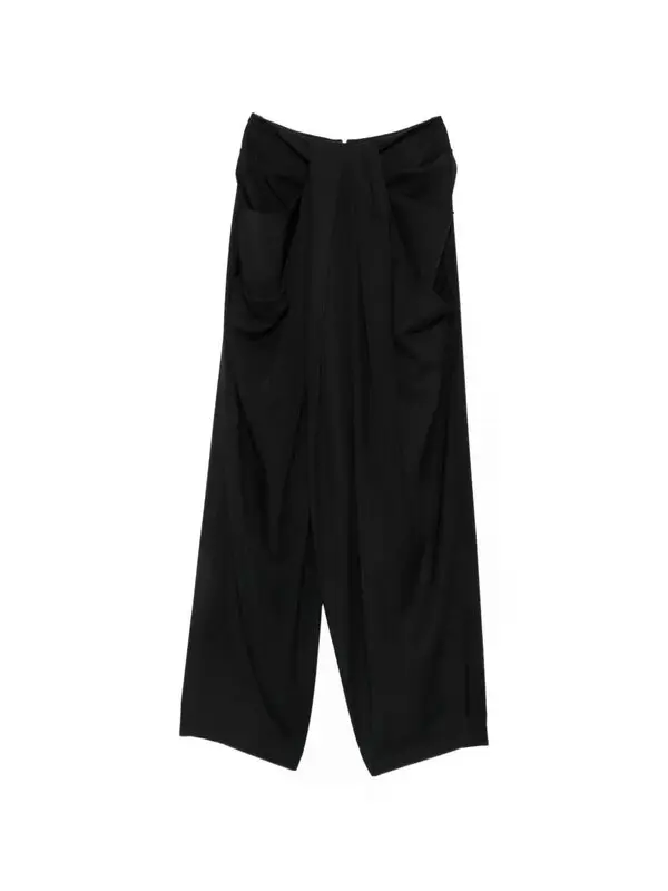 Balmain Grain De Poudre Draped Trousers - Black
