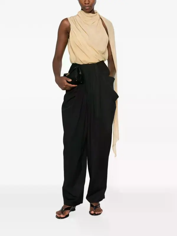 Balmain Grain De Poudre Draped Trousers