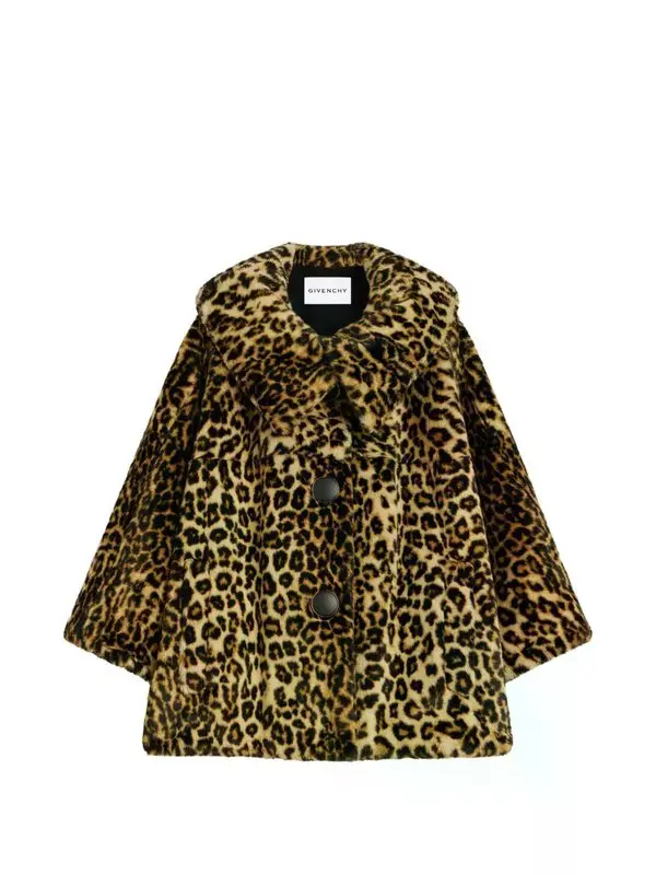 Givenchy Leopard-print Coat - Brown